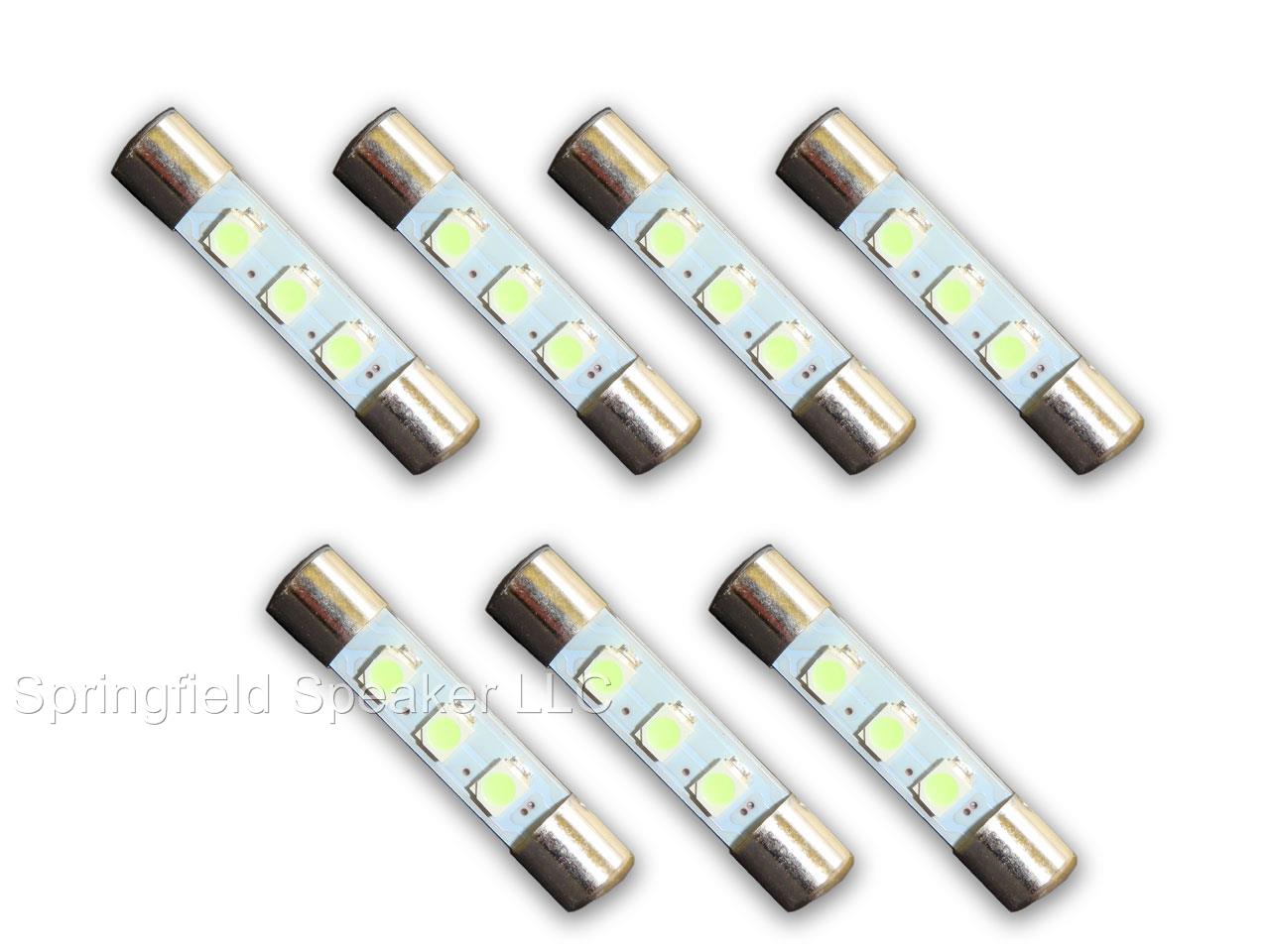 7 Cool Blue 8V LED Lamp Fuse-Type Bulbs for Sansui Receivers and Ampli ...